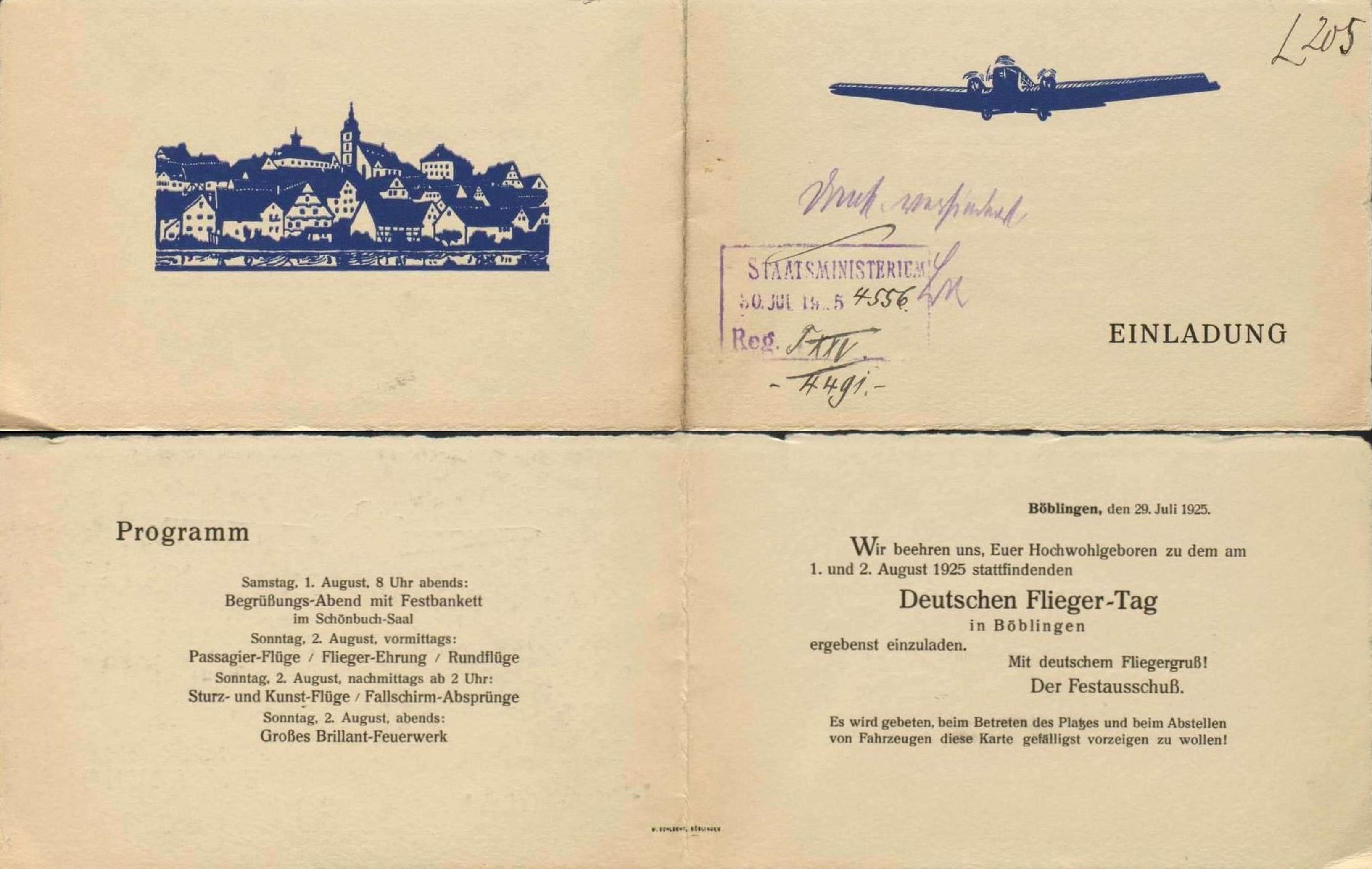 Deutscher Fliegertag 1925 | Böblinger Flughafengeschichten